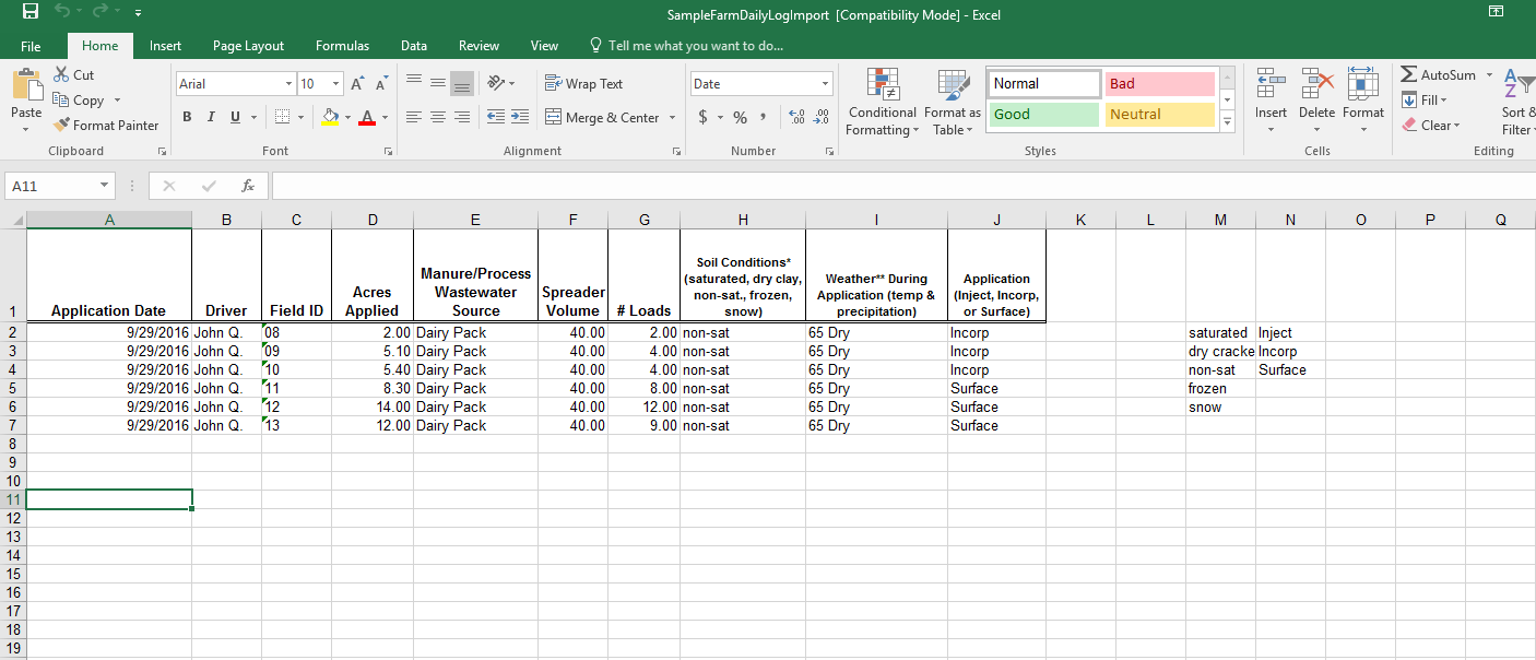 Creating A MS Excel Document Daily Log Record